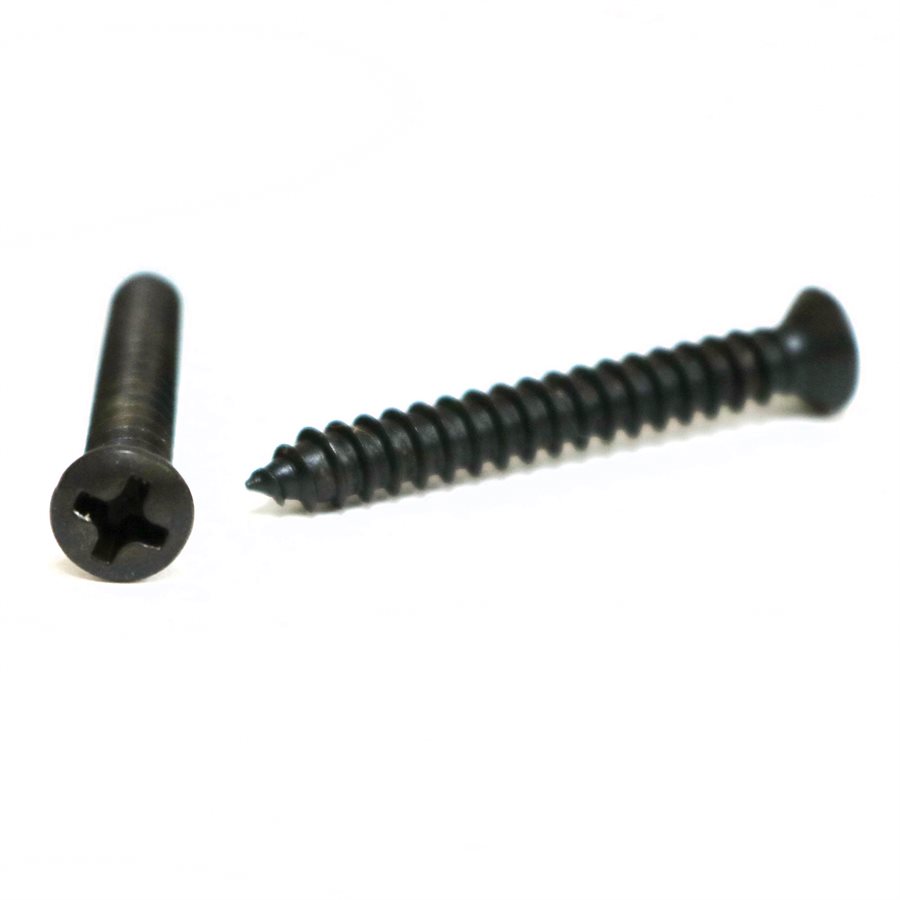 Phillips Oval Head Tapping Screws #8 x 1 1/4" w/ #6 Head Black