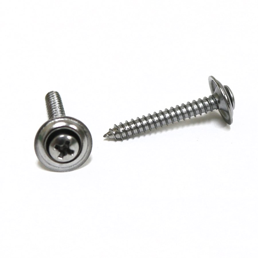 Phillips Oval Head Sems Tapping Screws w/ Countersunk Washer #8 x 1 1/4 ...