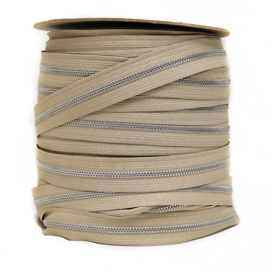 Aluminum Zipper #5 Chain Beige