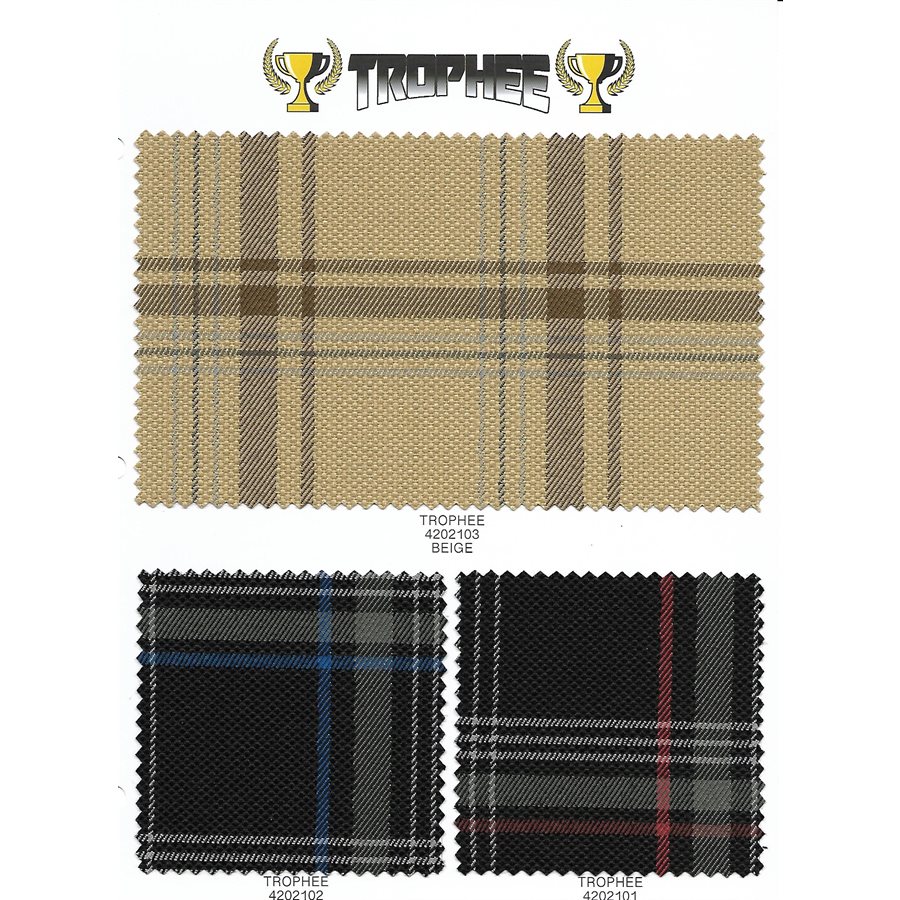 Trophee Plaid Automotive Cloth Sample Card